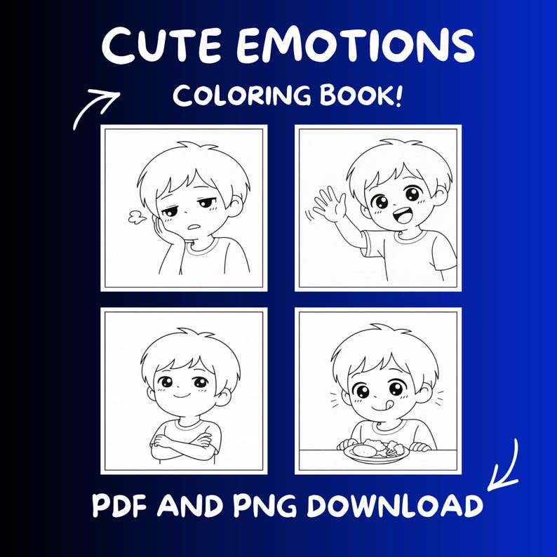 Feelings Coloring Pages for Kids | Emotions Coloring Book | Printable ...