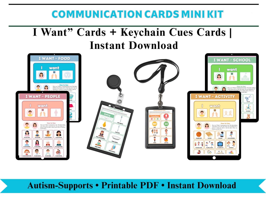 I Want Communication Cards Mini Kit | PECS, Autism (instant Download ...