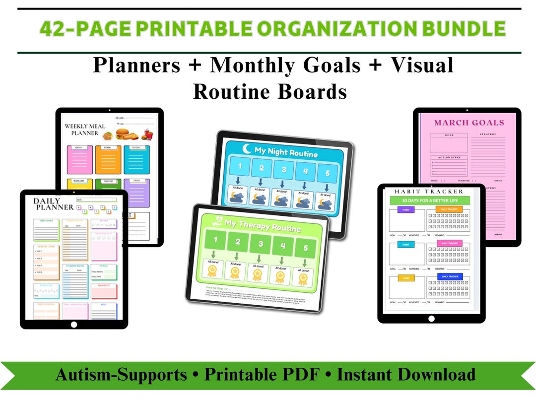 Printable Organization Bundle for Parents | Planners + Monthly Goals ...