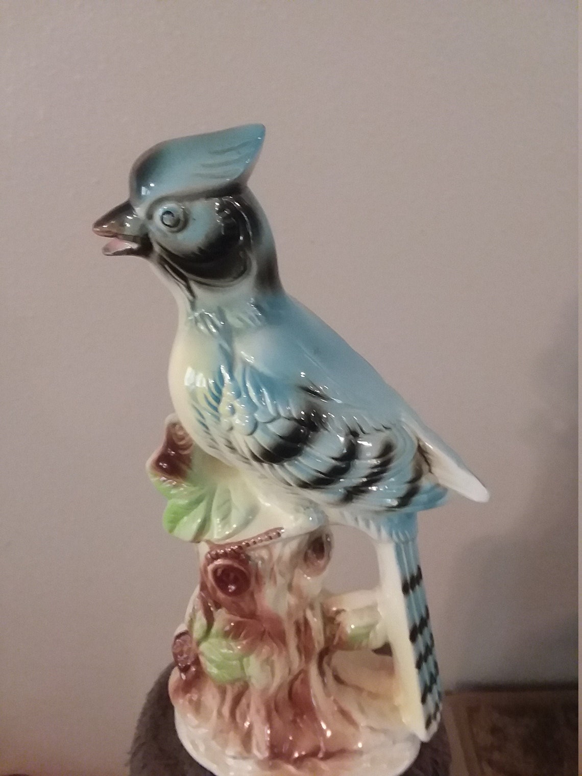 Porcelain Figurine Blue Jay Bird 10 Hand Painted Home - Etsy