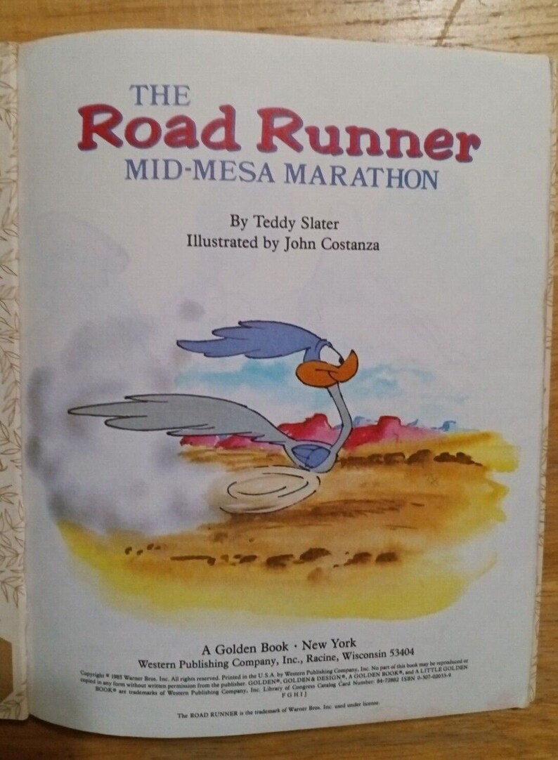 The Road Runner Mid-mesa Marathon Vintage Little Golden Book - Etsy