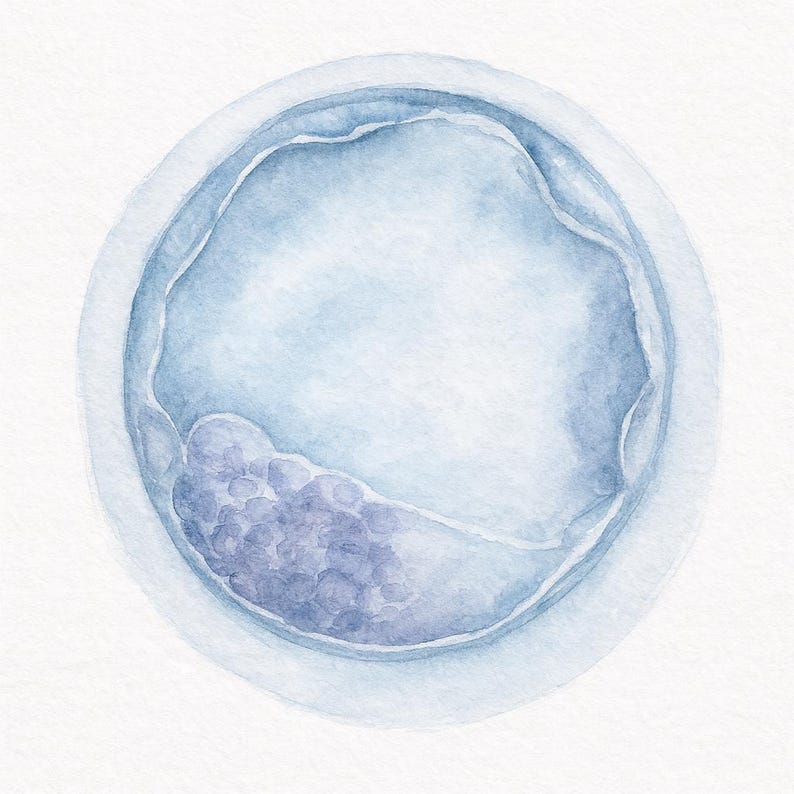Custom IVF Embryo Watercolour Print • Personalised Embryo Portrait ...