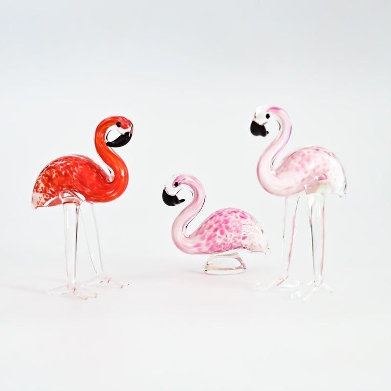 Glass Flamingos Ornaments - Etsy