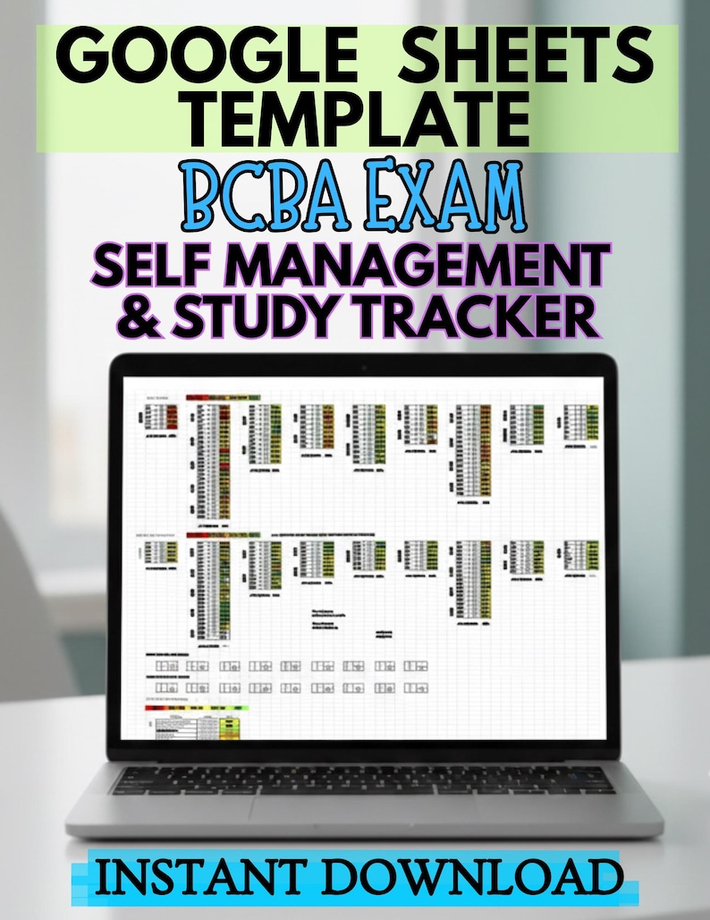 BCBA Self-management & Study Tracker - Etsy