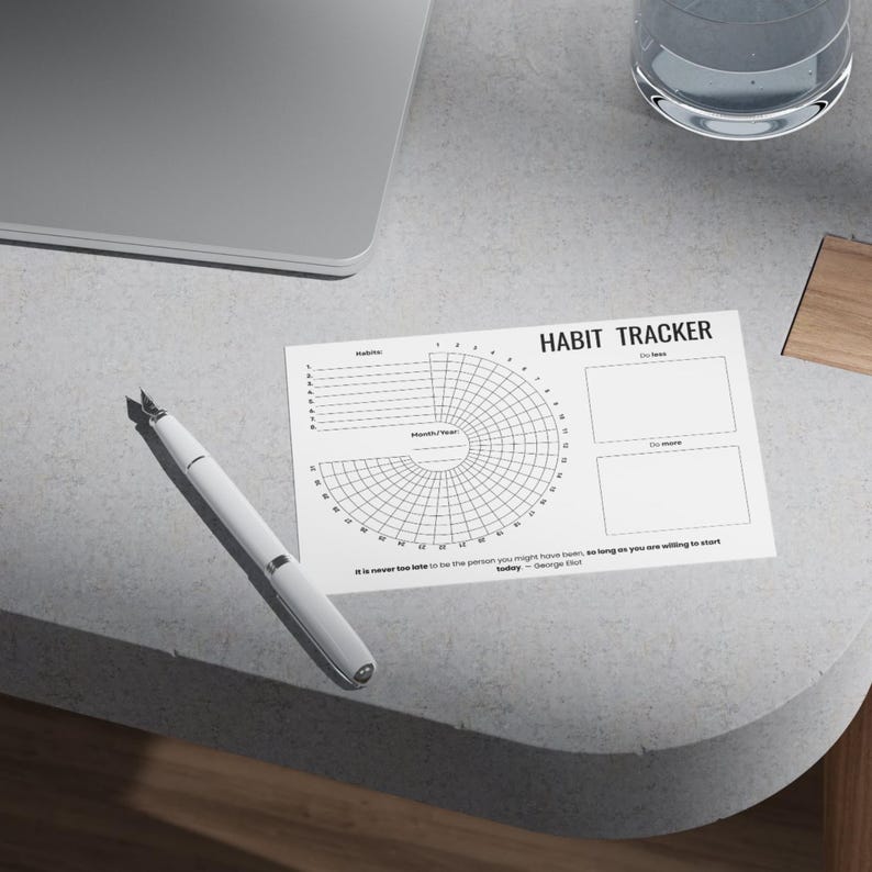 Habit Tracker Printable Journal Pages Monthly Tracker Self-care Tracker ...