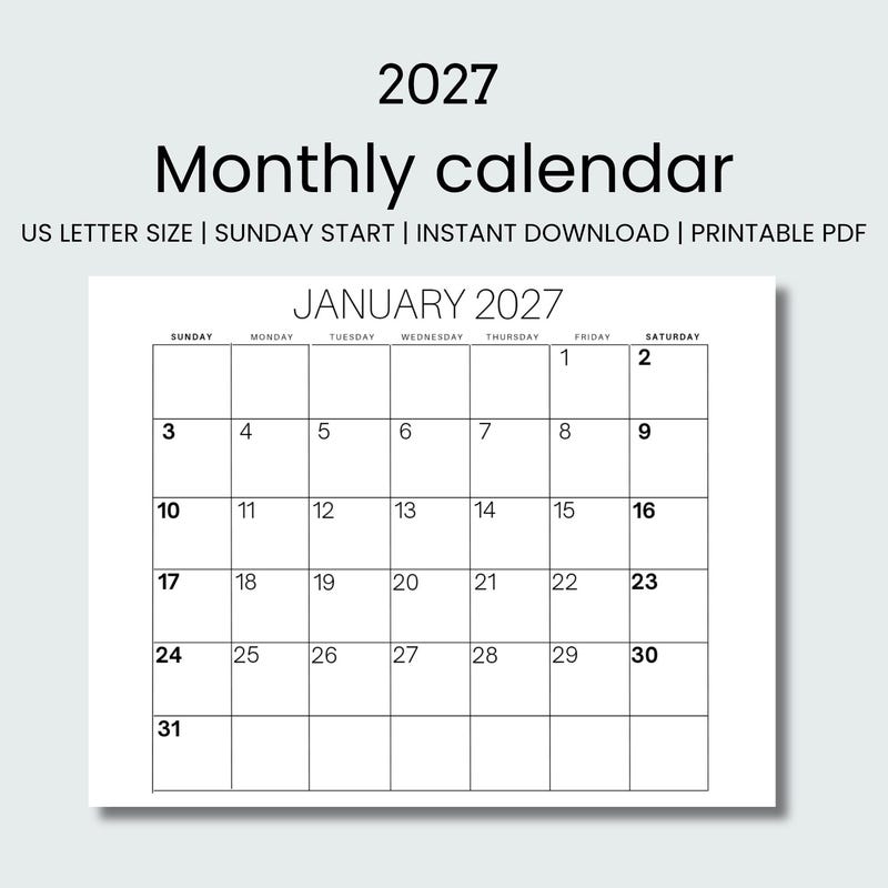Big Wall Calendar 2027 - Etsy UK