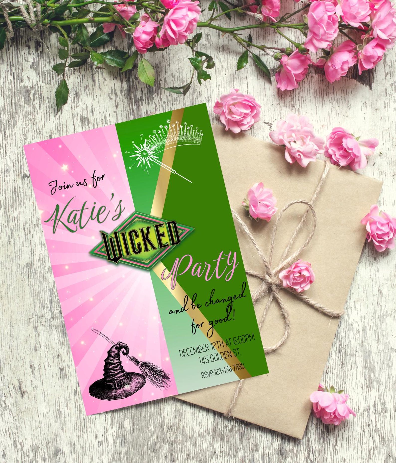 Wicked Theme - Party Invitation Template - Editable, Digital Download ...