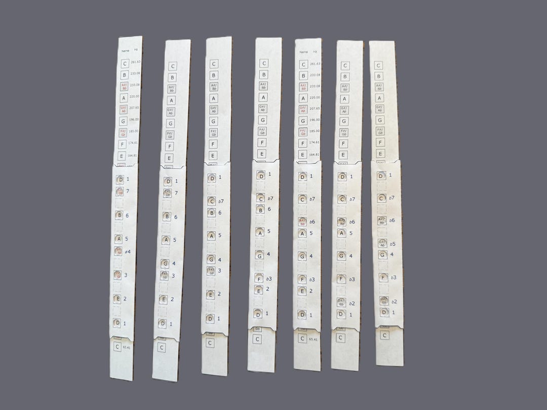 Music Modes Slide Scale Chart: Scale Degrees - Printable PDF - Etsy