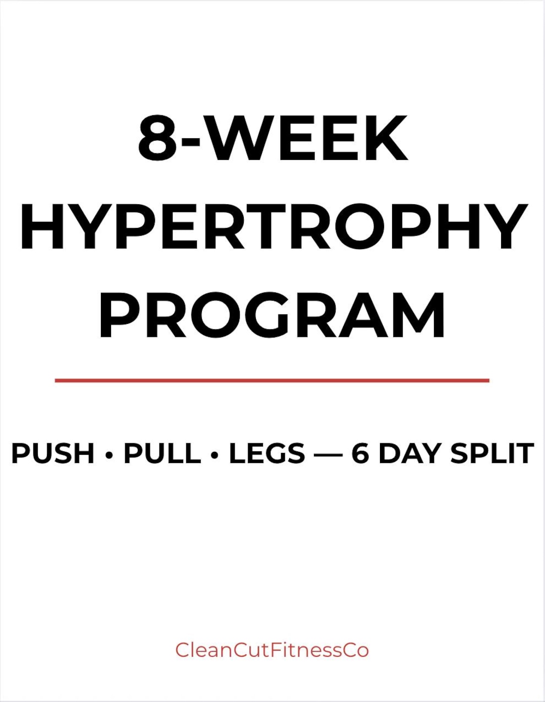 8 Week Workout Plan | PPL Program | Fitness Planner | Digital Workout ...