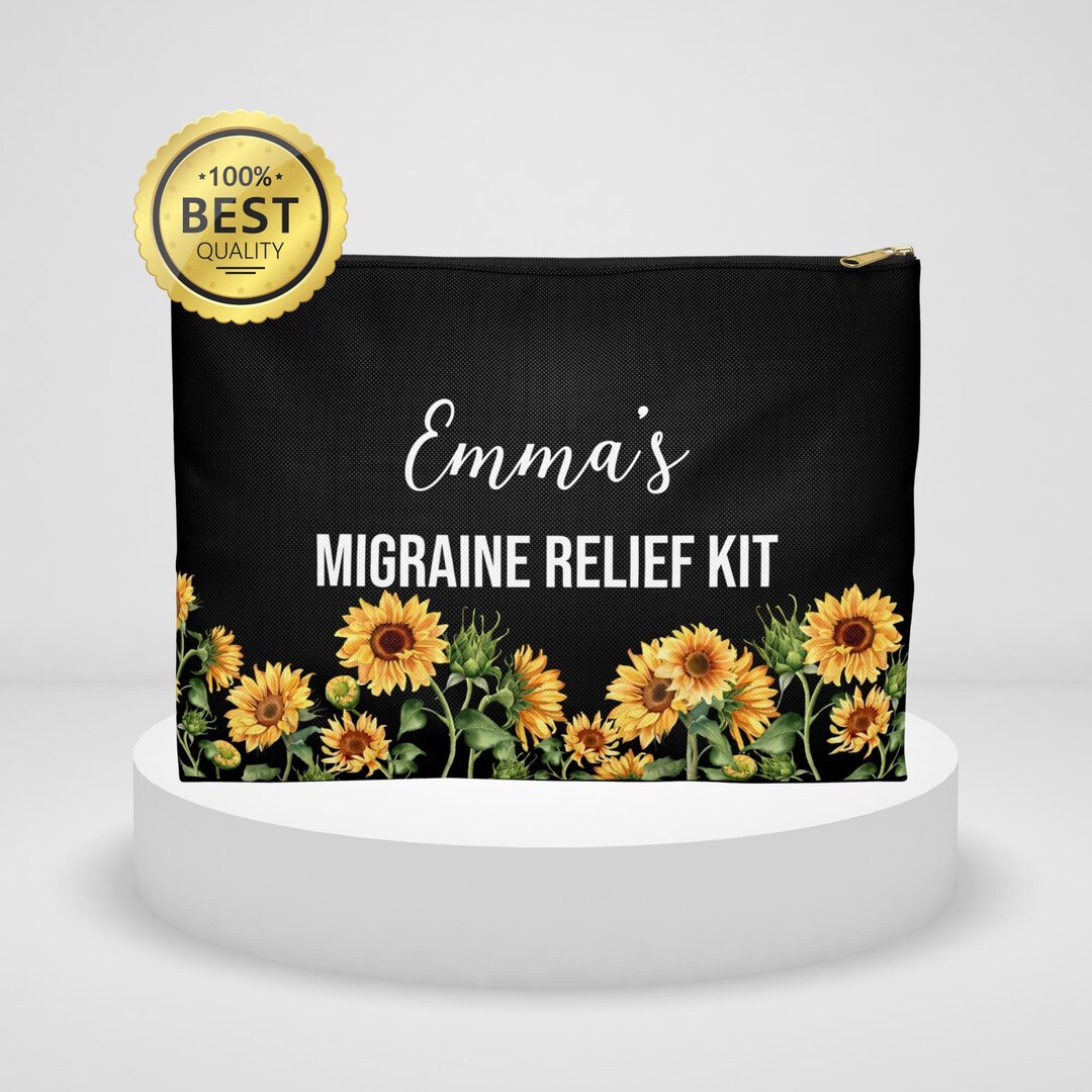 Migraine Relief Kit Pouch, Headache Relief Bag, Emergency Migraine Med ...