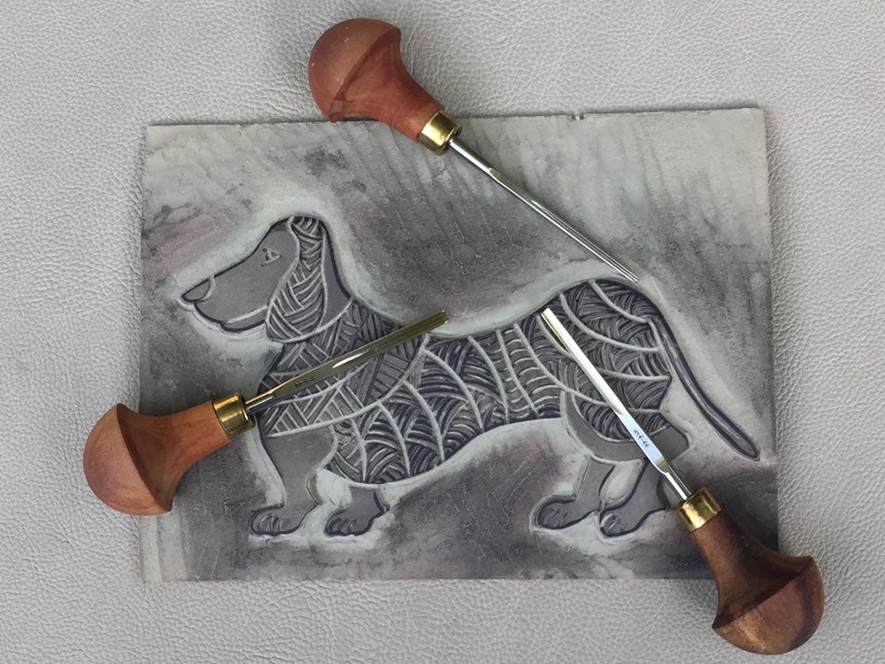 Dog Lino Print Limited Edition Dachshund Dog Lino Print - Etsy UK