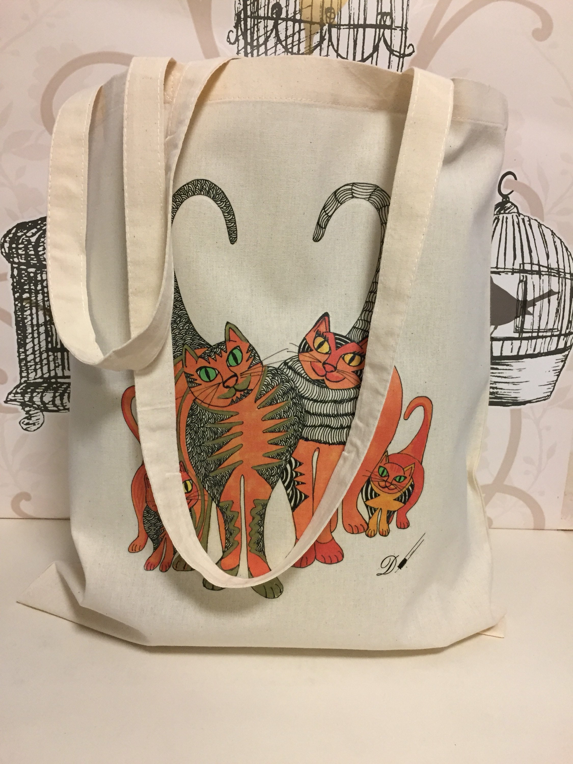TOTE BAG ginger Cats 100% Cotton Cat Design - Etsy UK
