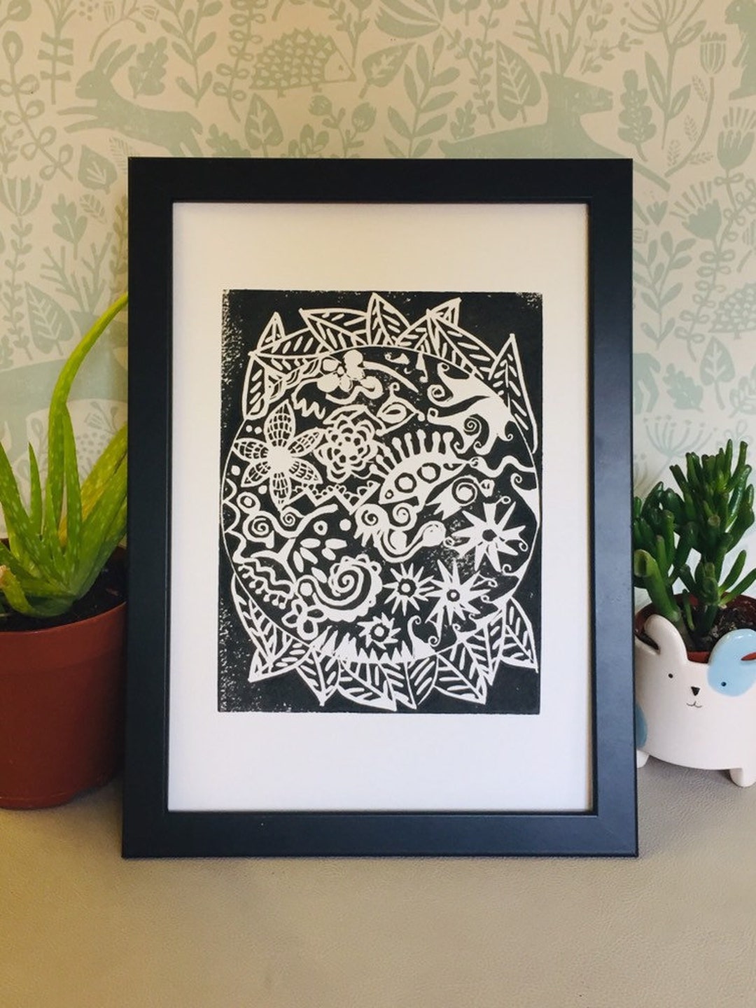 Lino Print -limited Edition - A4 Linocut -titled Twylight Sunset ...