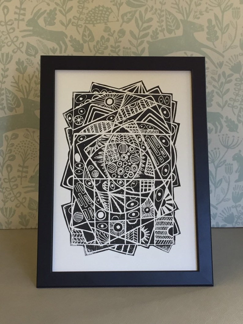 Limited Edition A4 Linoleum Lino Print – Abstract Ink Art - Etsy UK