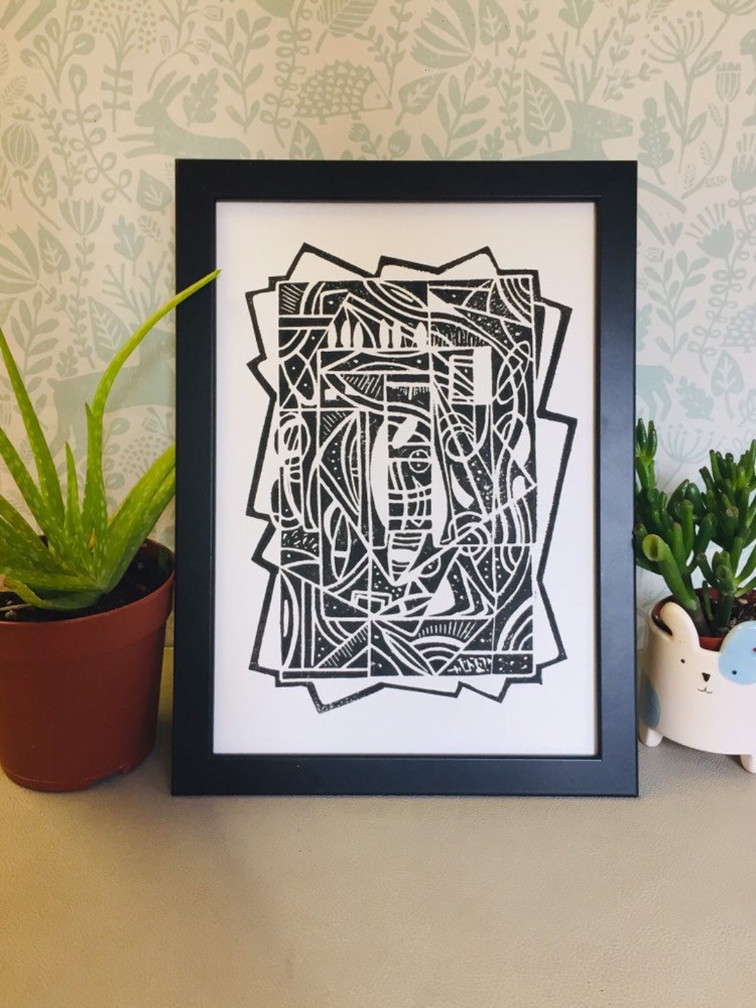 Lino Print - Limited Edition -A4 Linocut -pattern Relief Print - Lino ...