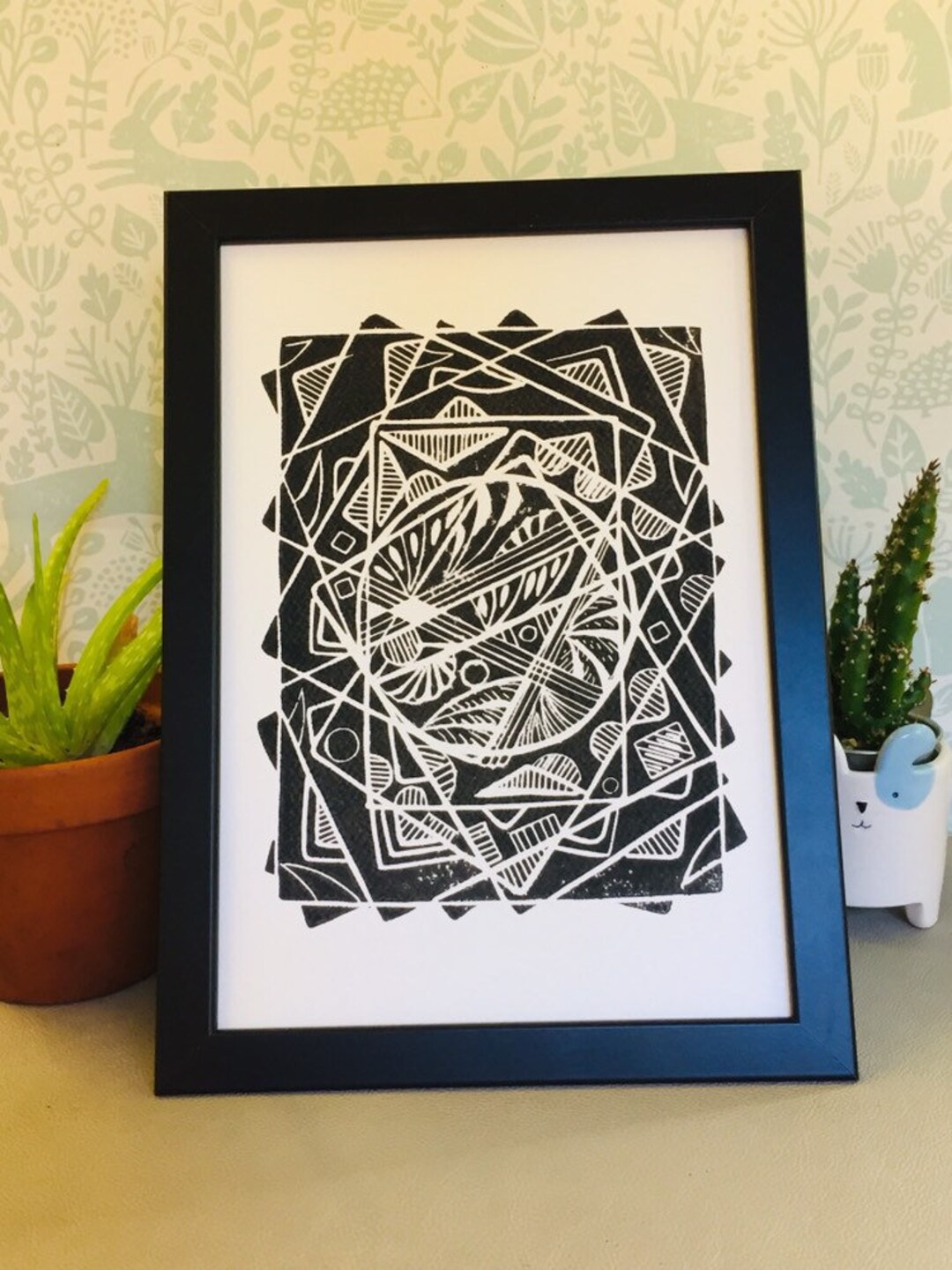 Lino Print Limited Edition A4 Linocut pattern Relief Print - Etsy UK