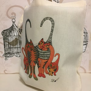 TOTE BAG ginger Cats 100% Cotton Cat Design - Etsy UK