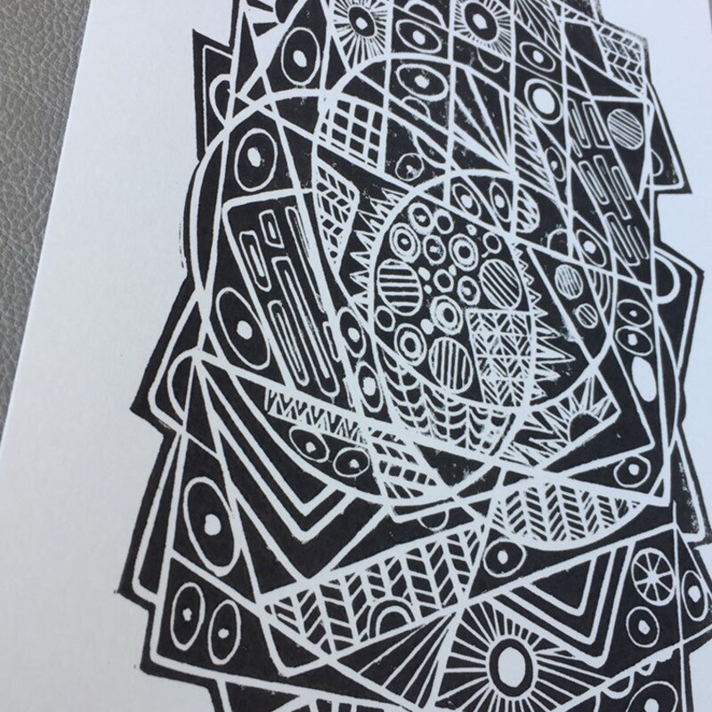 Abstract Lino Cut - Etsy
