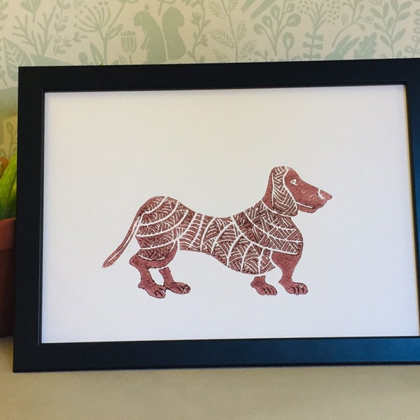 Dog Lino Print - Etsy