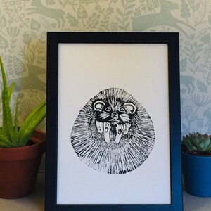 Lino Print - Limited Edition -A4 Linocut -hedgehog Relief Print ...
