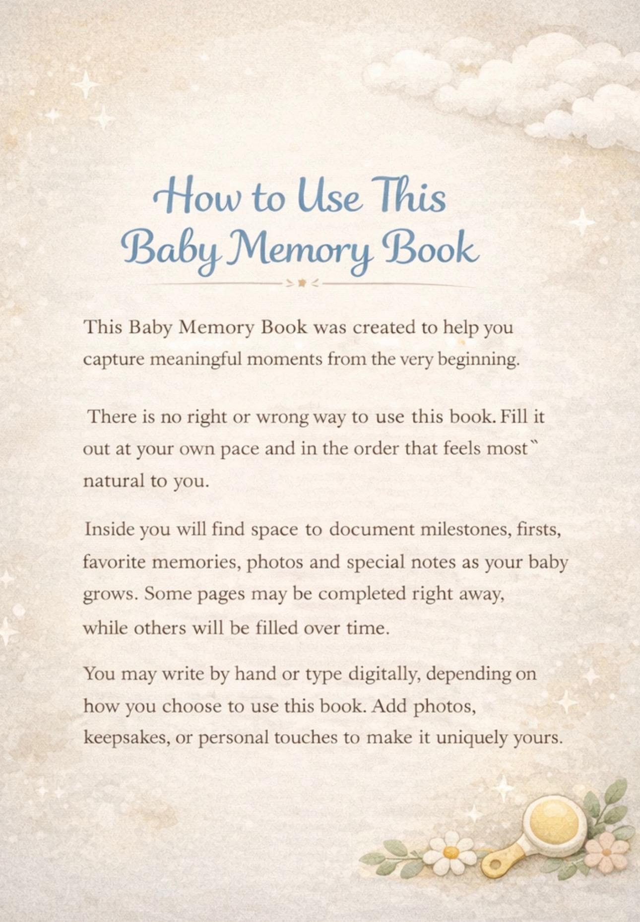 Baby Memory Book | Baby Keepsake Journal | Pregnancy Birth Milestones ...