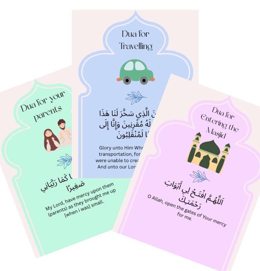33 Dua Cards | Islamic Printable Dua Cards for Kids & Families - Etsy