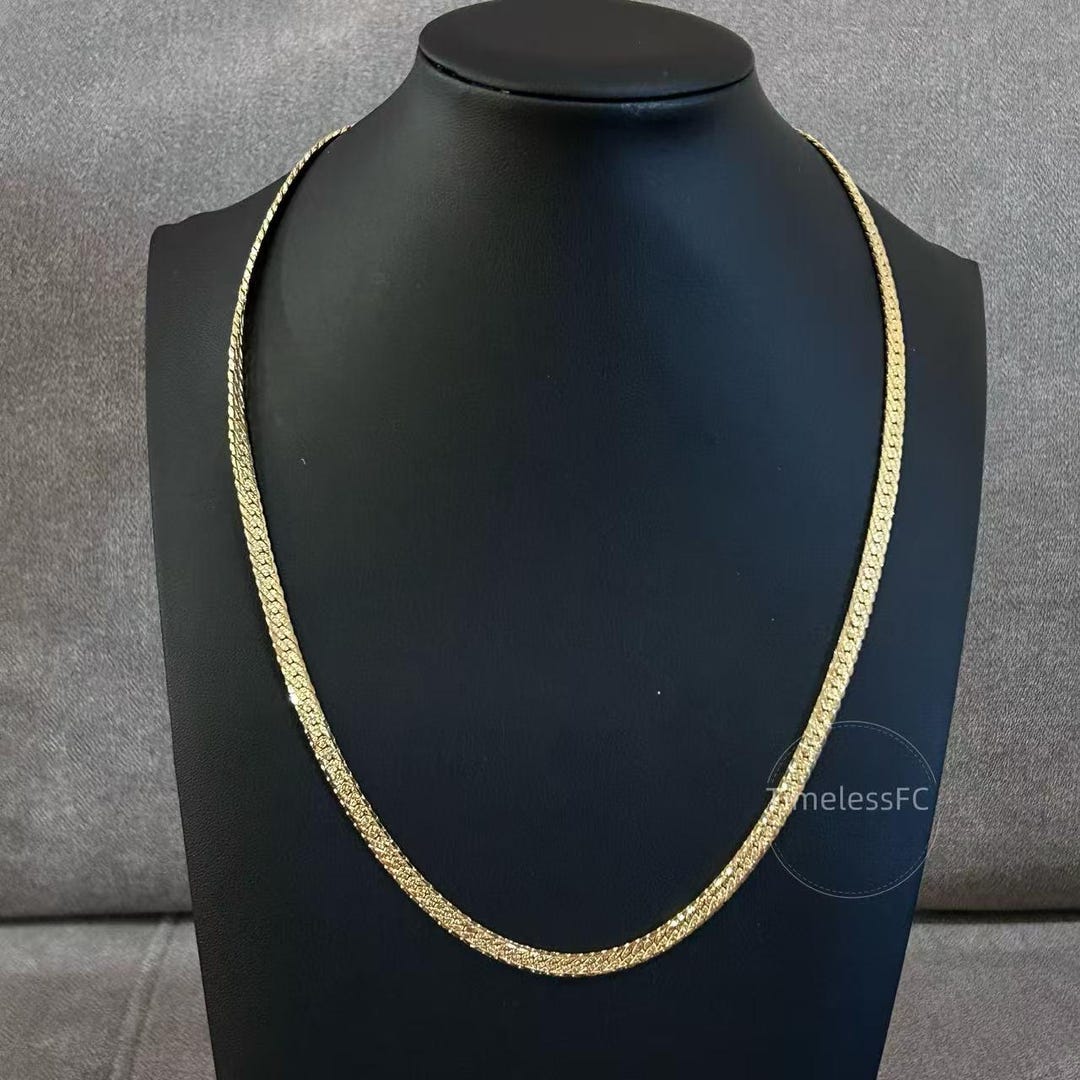 Vintage Lady Remington Gold Tone Herringbone Chain Necklace | Signed LR ...