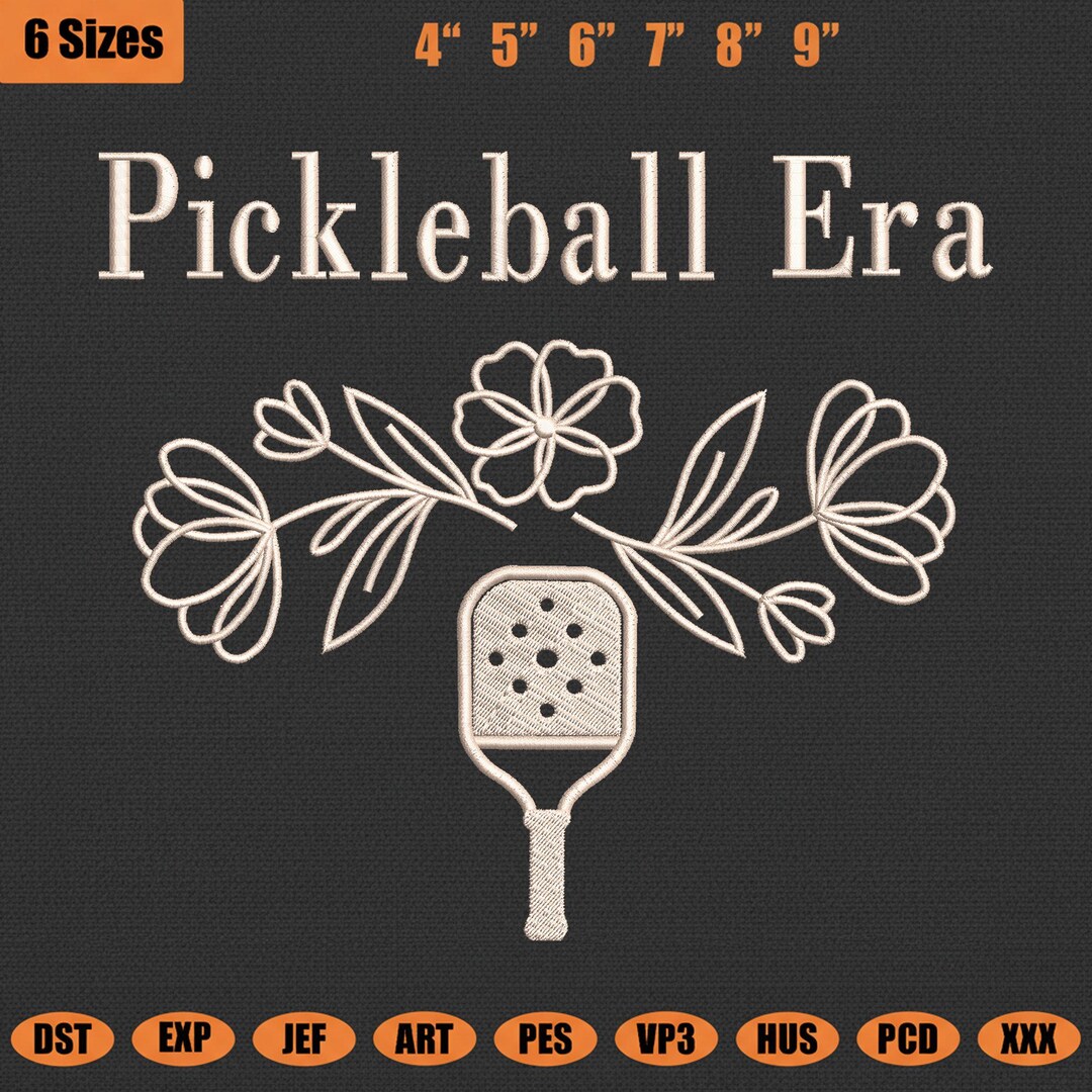 Pickleball Embroidery Design, Pickleball Era Machine Embroidery File ...