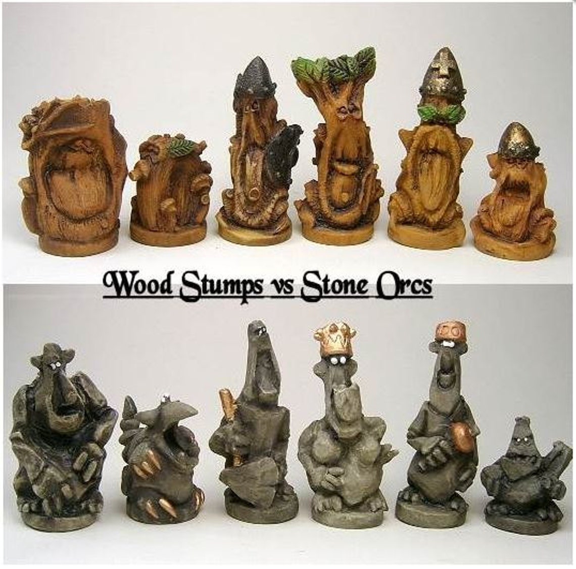 Wood Stumps Vs Stone Orcs LATEX CHESS Moulds/molds 14 - Etsy UK