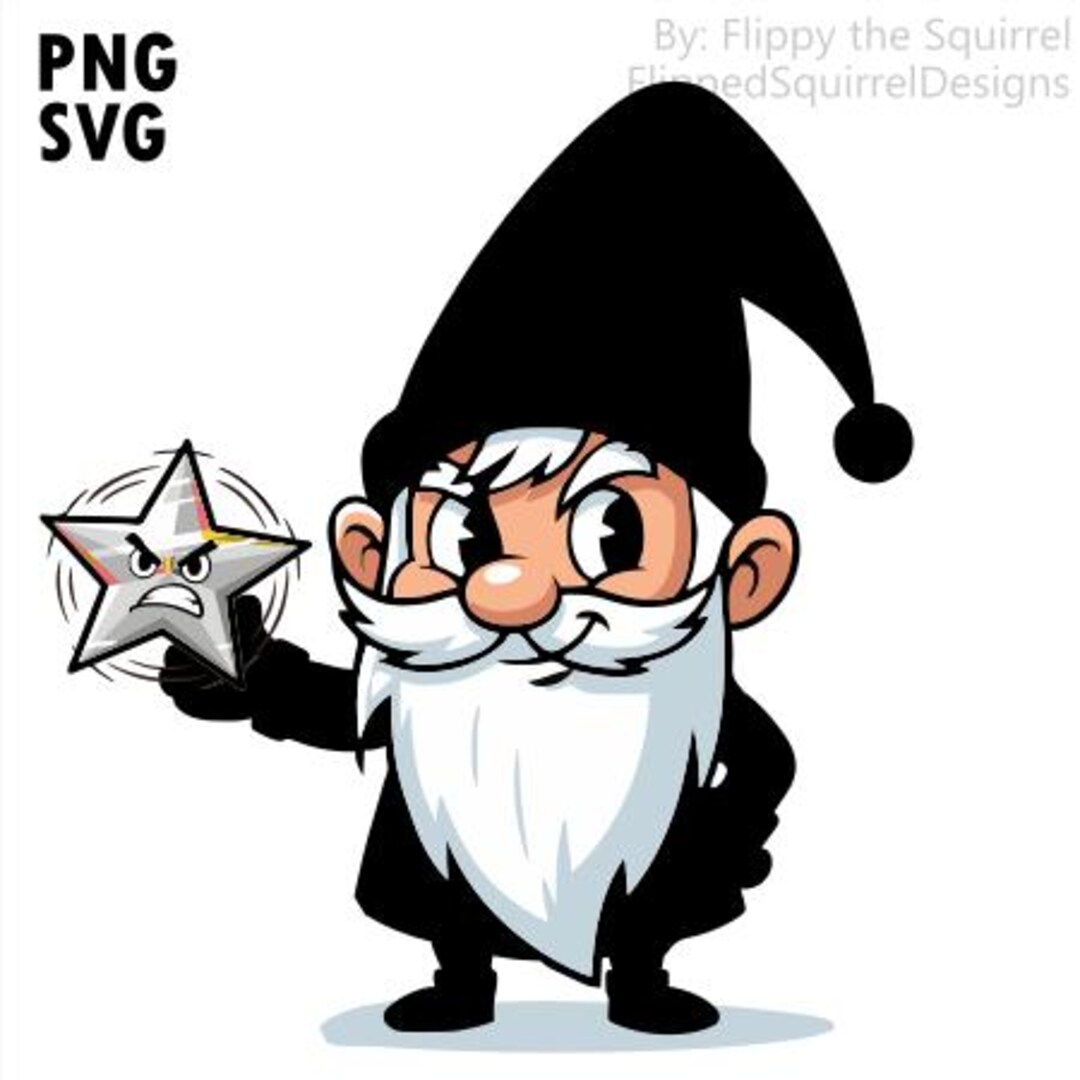 Silent Strike Mischievous Ninja Gnome With Ninja Star SVG PNG: Digital ...