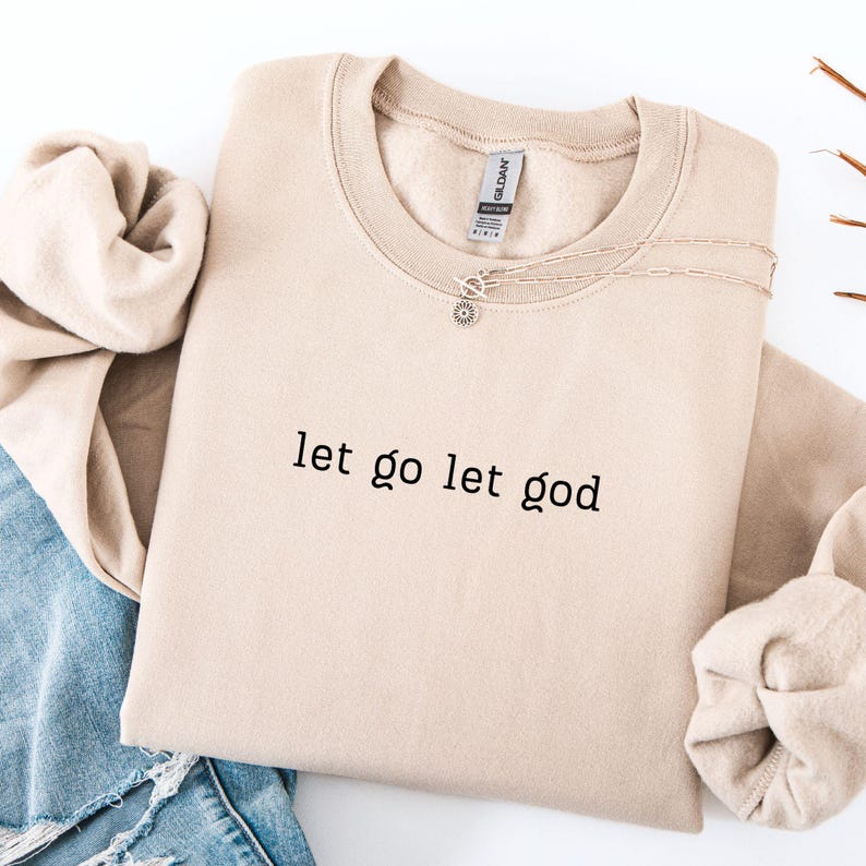 Comfort Colors Let Go Let God Shirt, Christian Faith Tee, Minimal ...