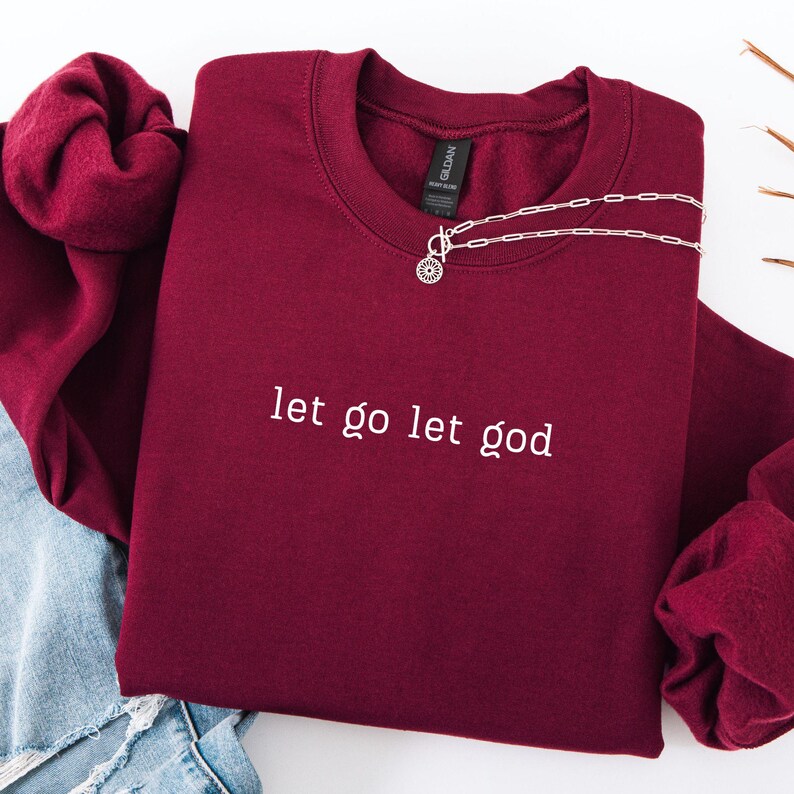 Comfort Colors Let Go Let God Shirt, Christian Faith Tee, Minimal ...