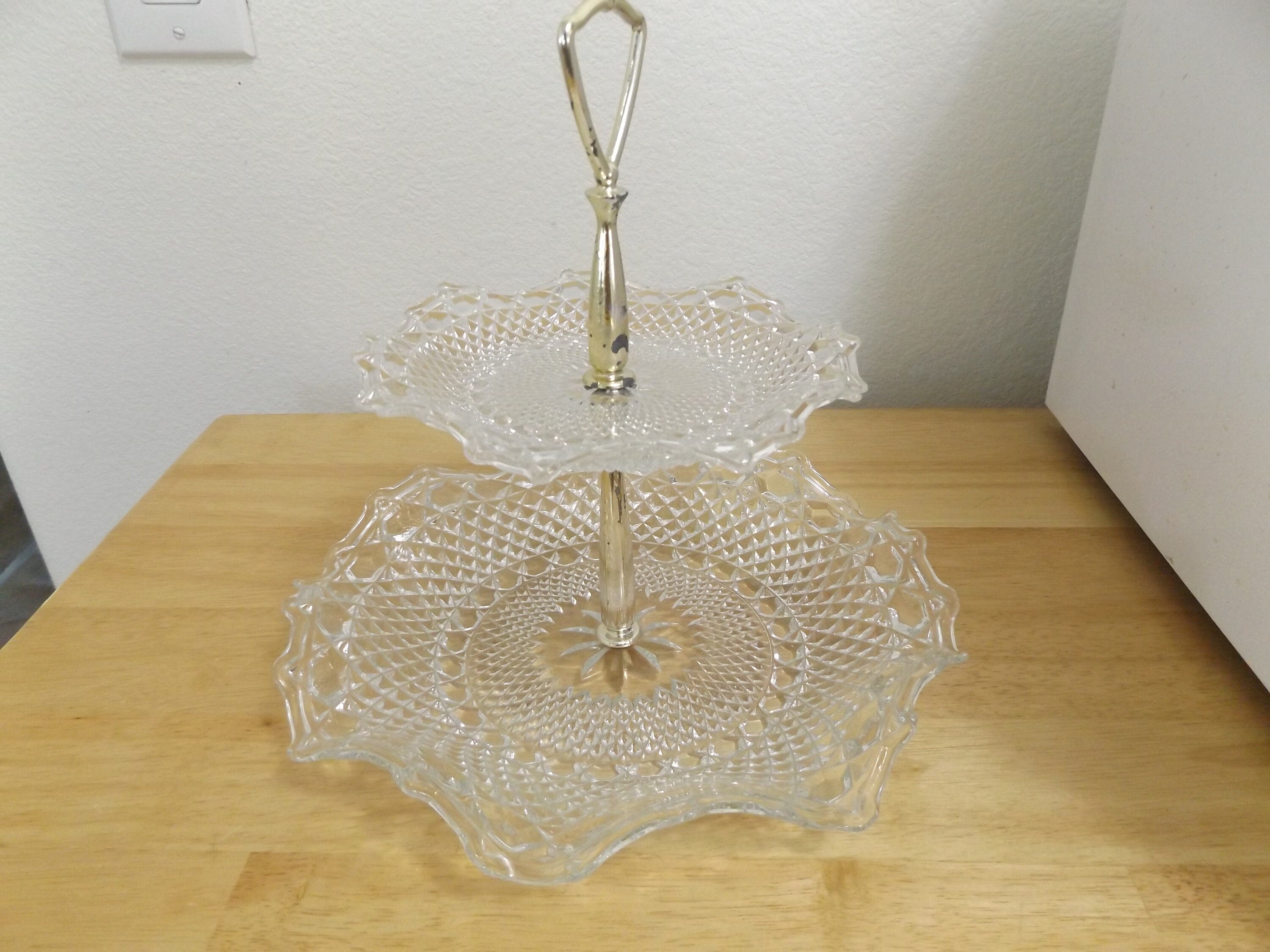Two Tier Glass Plate - Etsy