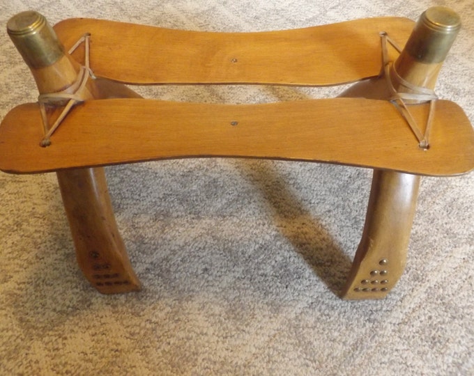 Vintage Wood and Brass Camel Seat / Bench / Saddle Stool / 60's - Etsy