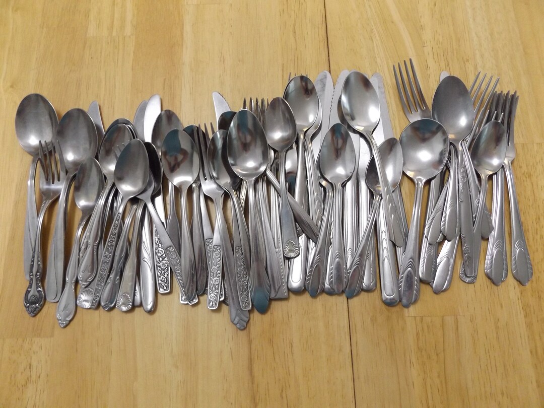 Vintage Stainless Silverware Flatware Mismatch Mixed Flatware - Etsy