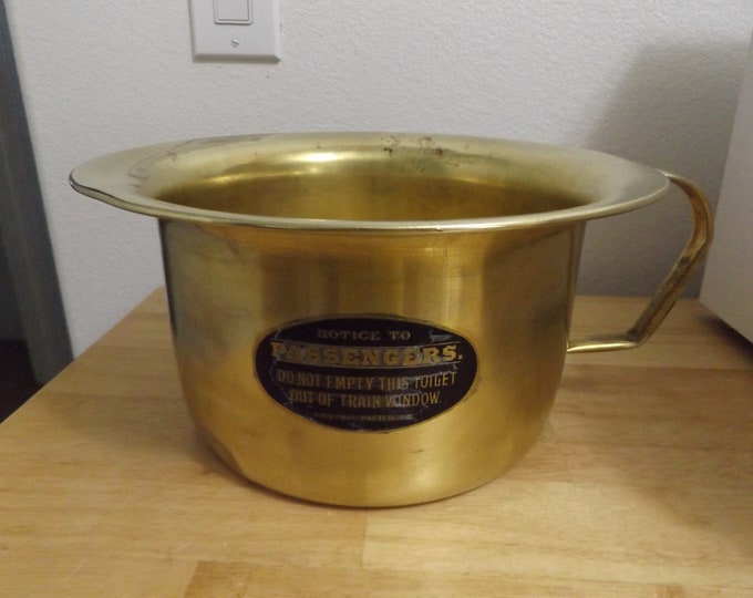 RESERVED Large Antique Brass Chamber Pot With Handle Central Pacific ...