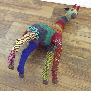 Vintage Large Handwoven Chindi Folk Art Wrapped Multicolor Fabric ...