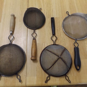 Four Vintage Kitchen Strainers Kitchen Decor Four Styles - Etsy