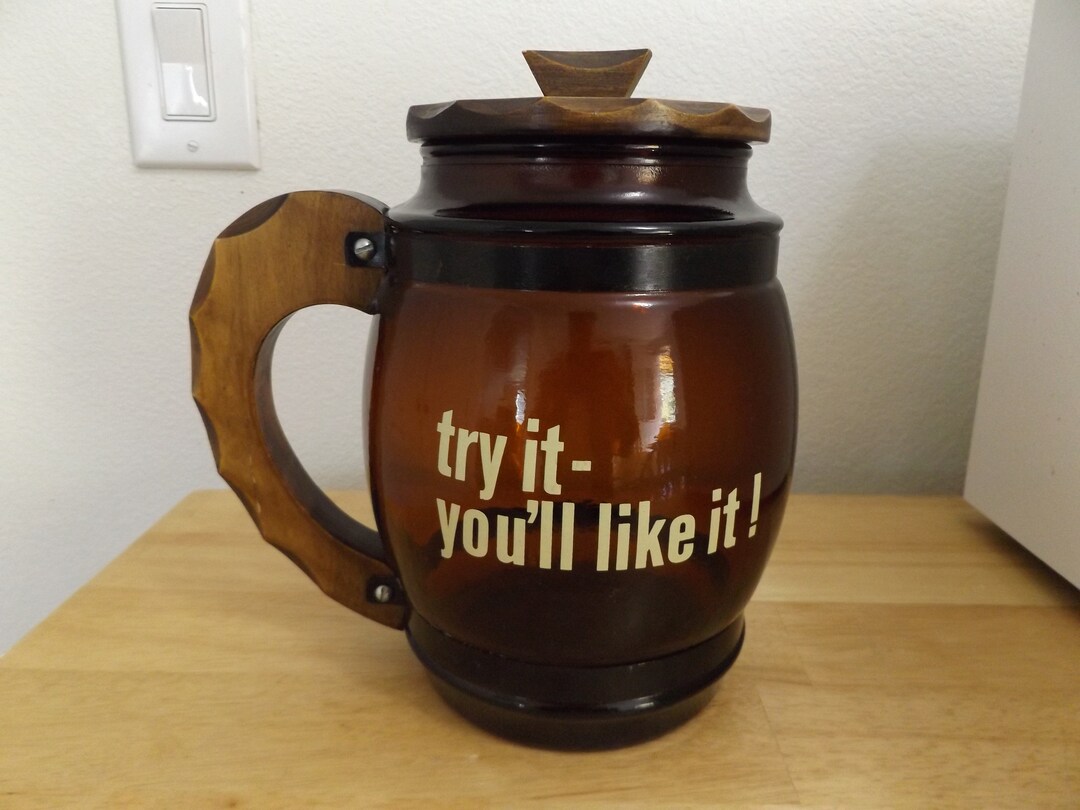 Vintage Siesta Ware Cookie Jar Snack Jar Brown Glass try It You'll Like ...