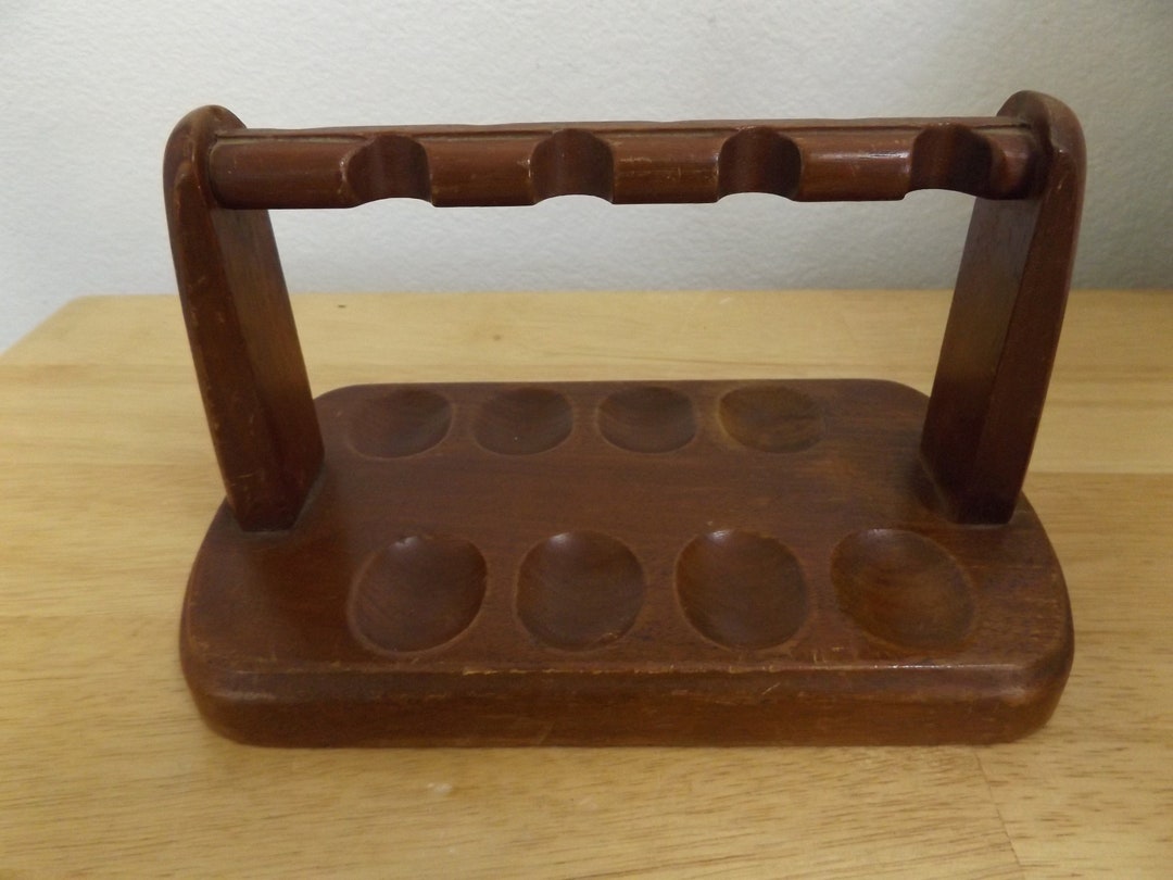 Vintage Wood Pipe Holder/ 8 Pipe Rack - Etsy