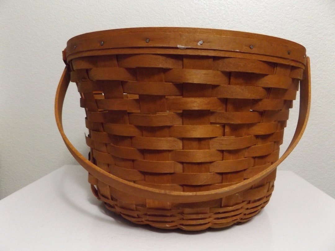 Vintage Large Single Handle Round Longaberger Basket - Etsy