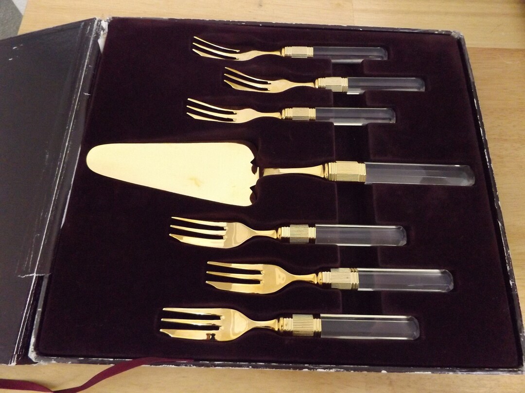 Vintage Mikasa Art Deco Cake Set / Cake Pie Server With 6 Forks ...