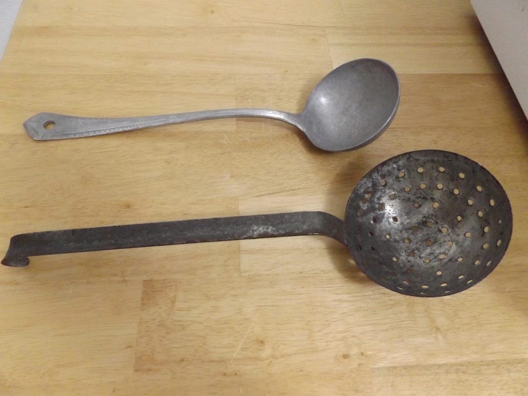 Two Vintage Large Metal Hanging Kitchen Ladles - Etsy