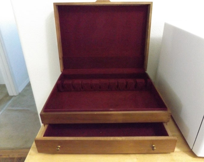 Vintage Wooden Silverware Chest W/ One Drawer / Flatware Storage Box - Etsy