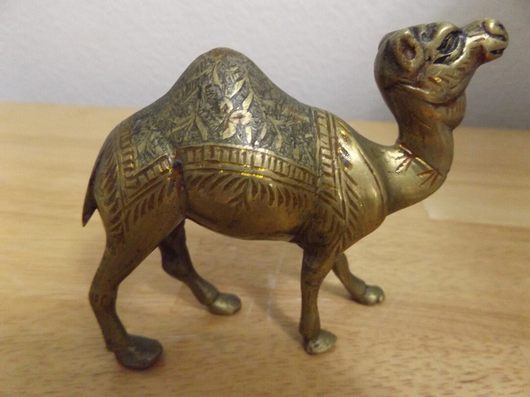 Vintage Solid Brass Camel Figurine - Etsy