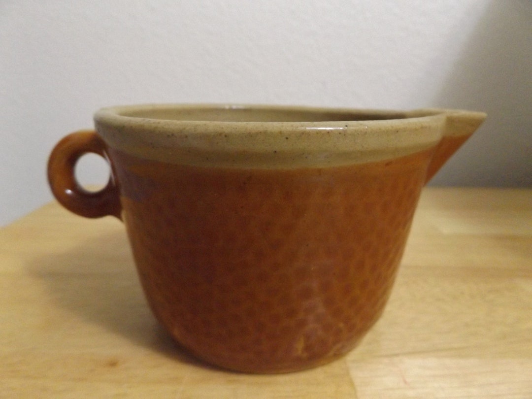 Vintage Brown Kla-hamrd Oven Ware Watt Pottery Pitcher Creamer Batter ...