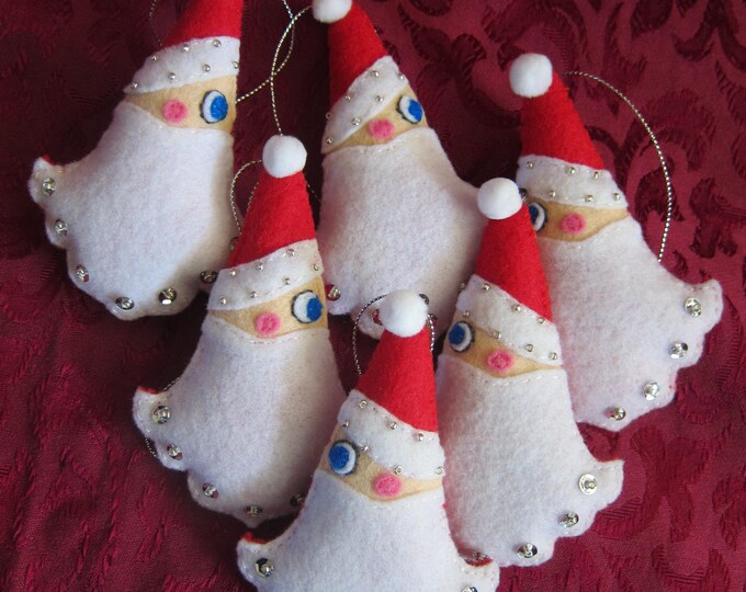 Kawaii Felt Winking Santa Ornaments - Etsy