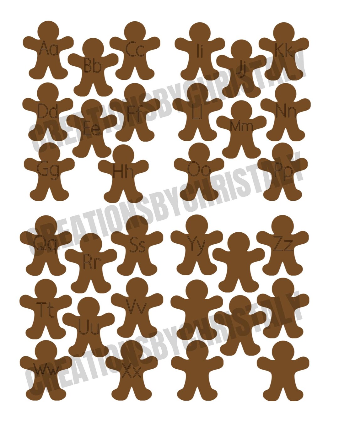Christmas Gingerbread Letter Hunt, Toddler Letter Matching Game (PDF ...