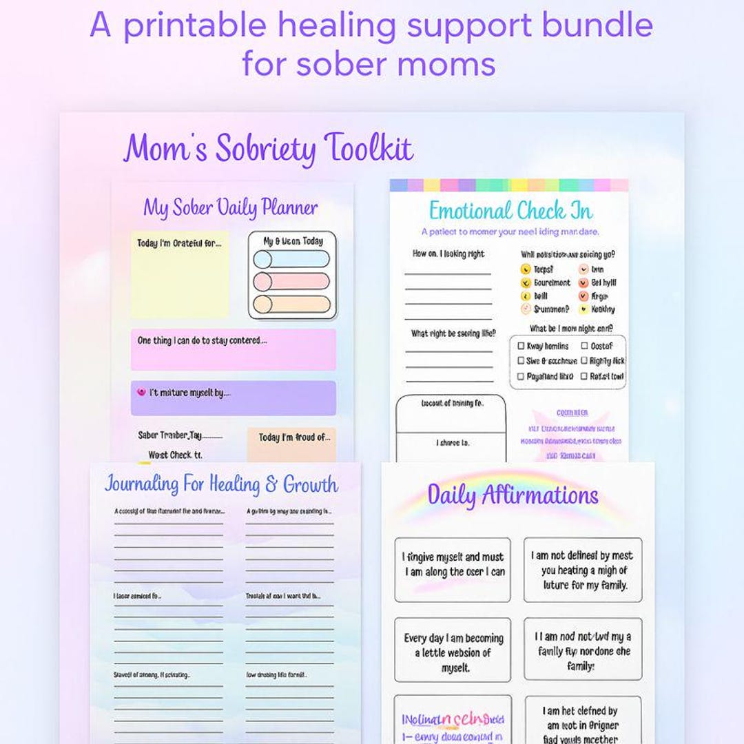Mom’s Sobriety Toolkit | Printable Self-care & Healing Pack for Sober ...