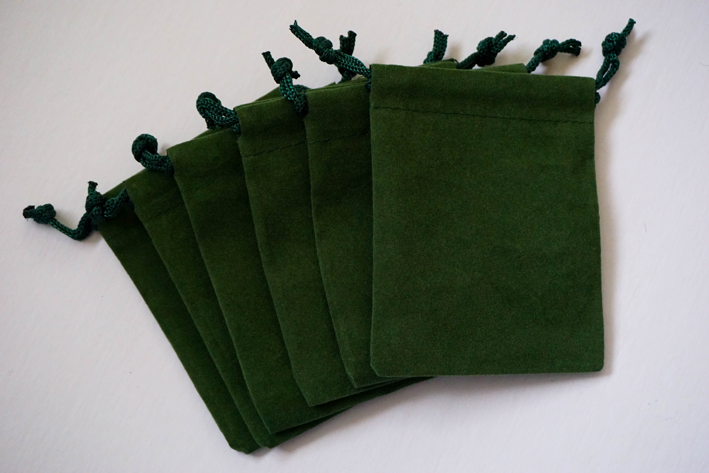 Green 3X4 Velvet Drawstring Pouches Set of 6 | Etsy